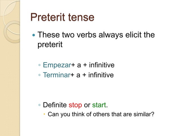 Preterito vs imperfecto | PPT