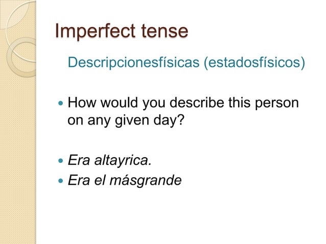 Preterito vs imperfecto | PPT