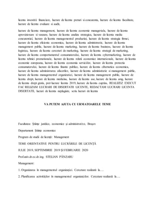 Pret lucrare de licenta | PDF