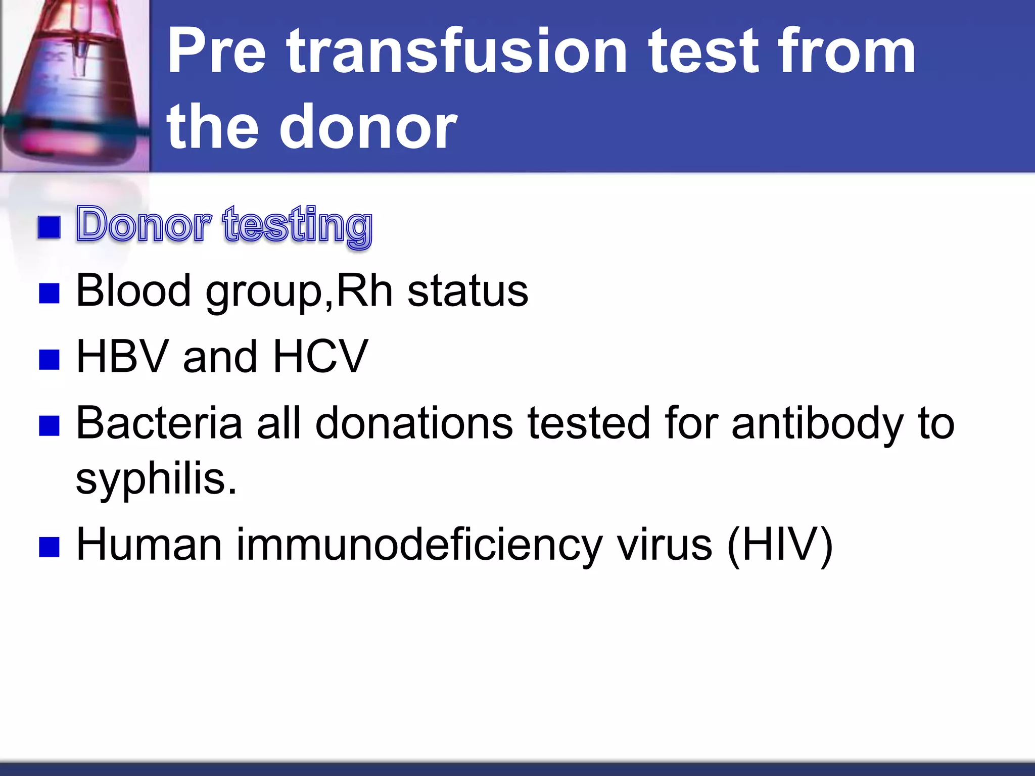 Pre tranfusion test | PPTX