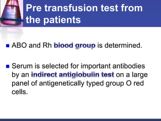 Pre tranfusion test | PPTX