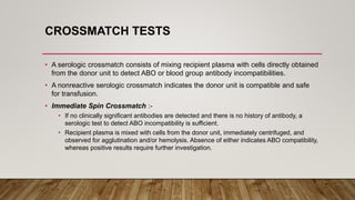 Pretransfusion testing | PPTX