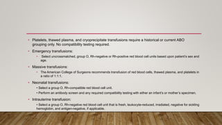 Pretransfusion testing | PPTX