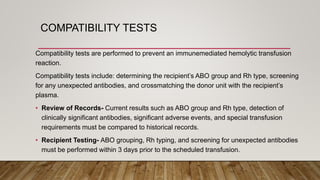Pretransfusion testing | PPTX