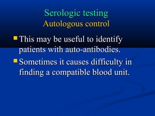 Pre transfusion testing, dr. rafiq | PPT