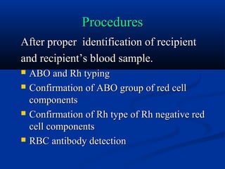 Pre transfusion testing, dr. rafiq | PPT