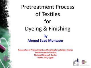 Pre treatment of textiles itex cairo 2020 | PDF