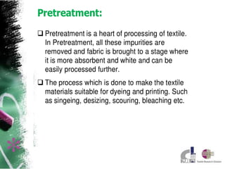 Pre treatment of textiles itex cairo 2020 | PPT