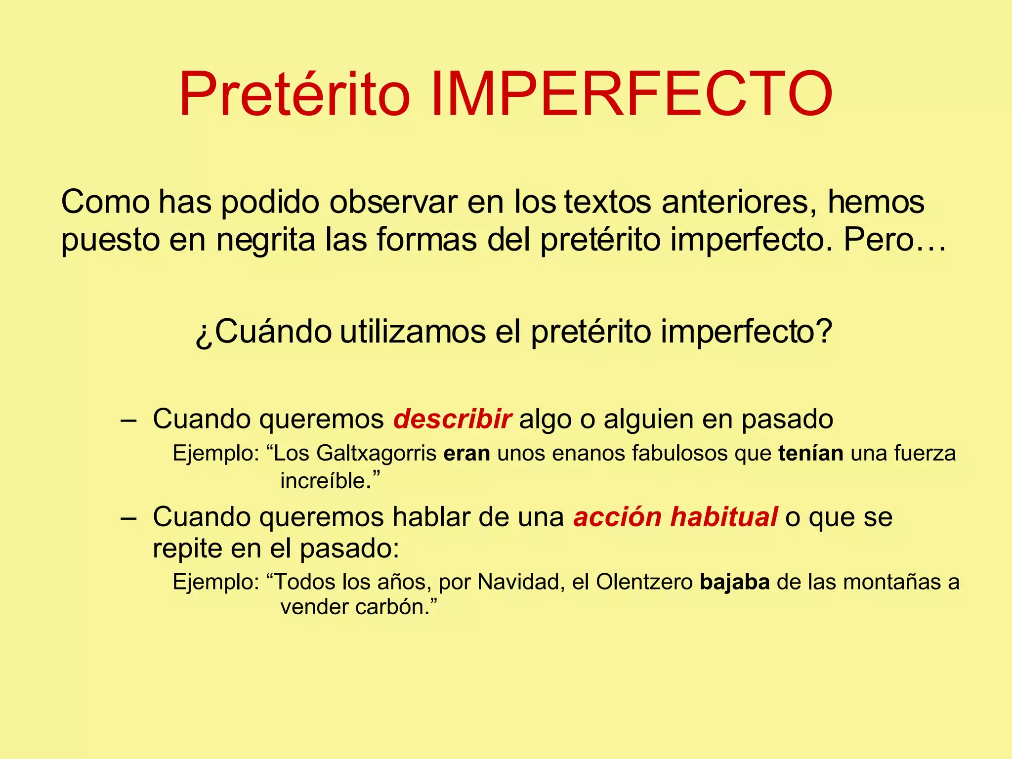 Indefinido/Imperfecto | PPT