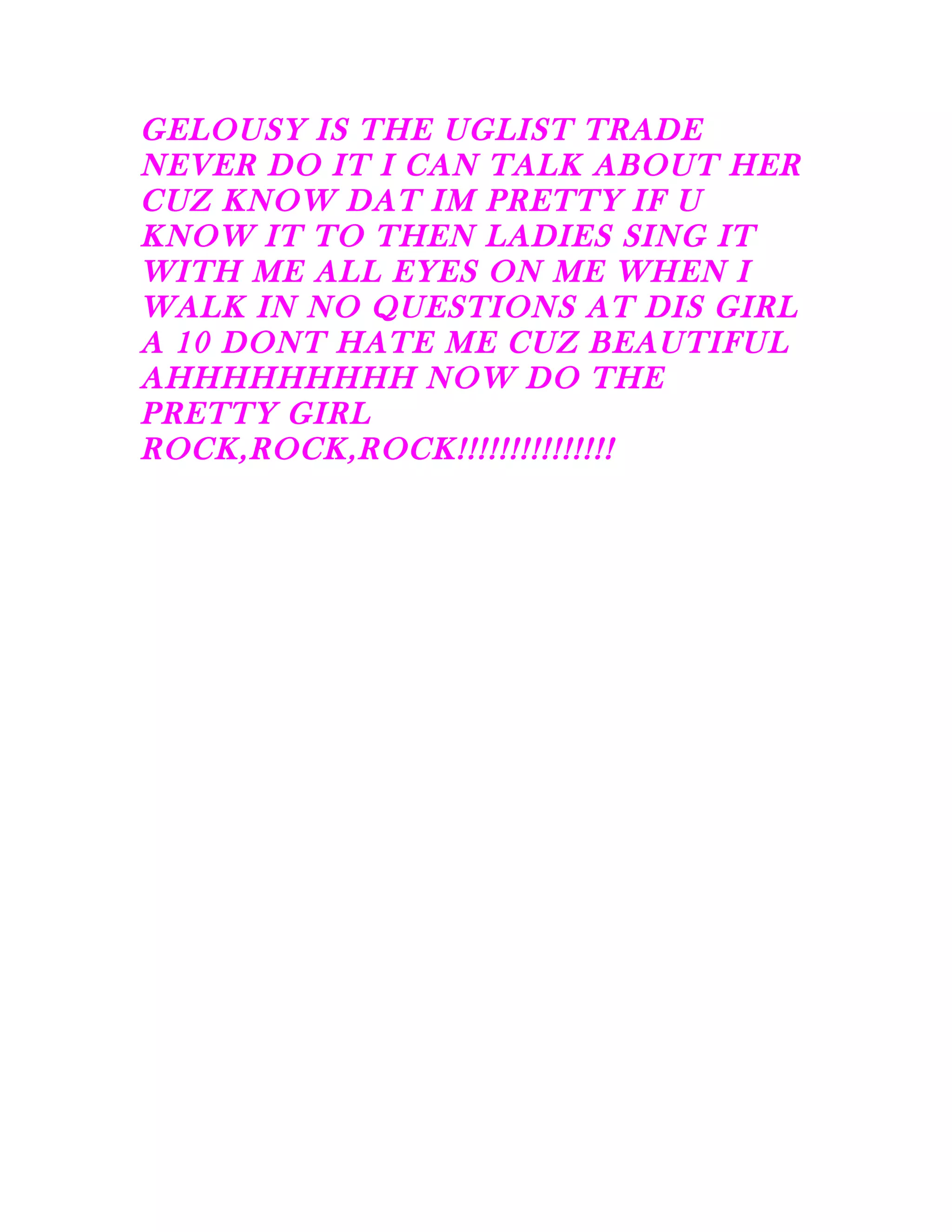 Pretty girl rock lyrics | RTF