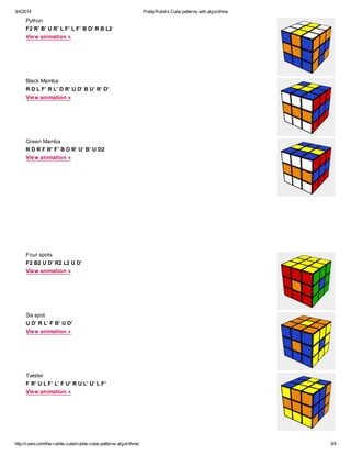 Pretty rubik's cube patterns with algorithms | PDF