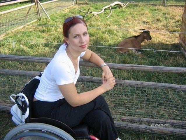 Pretty women on wheelchairs