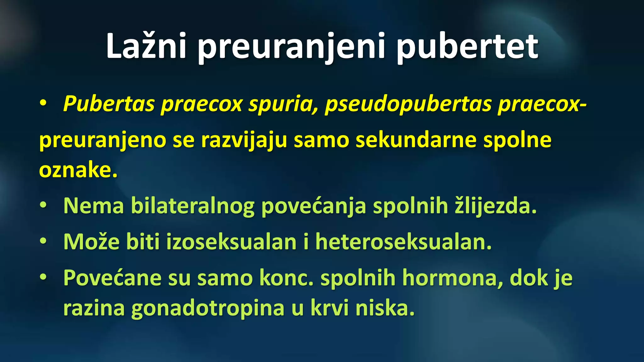 Preuranjeni pubertet | PPSX