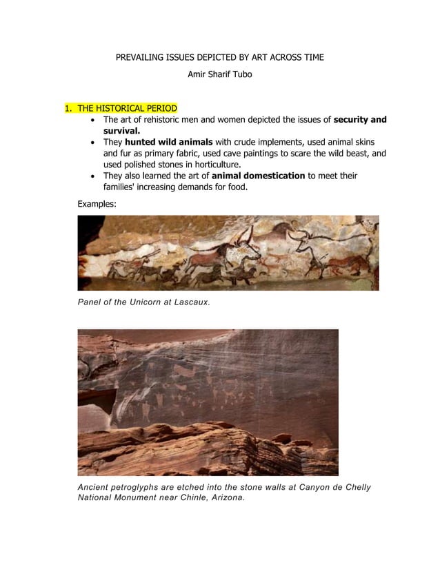 PREVAILING ISSUES DEPICTED BY ART ACROSS TIME.docx | Modern Art | Fine Art