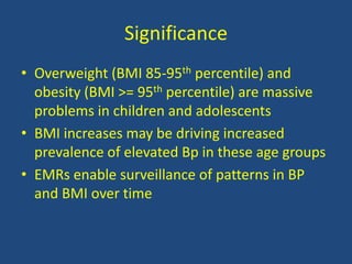 Prevalence of Elevated Blood Pressure and BMI in US Children and ...
