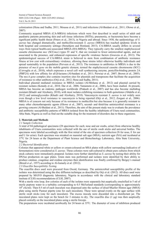 Prevalence and antibiotic susceptibility patterns of methicillin ...