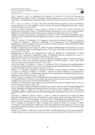 Prevalence and antibiotic susceptibility patterns of methicillin resistant staphylococcus aureus ...