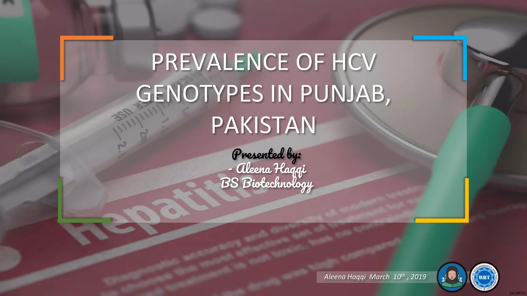 Prevalence of HCV genotypes in Punjab, Pakistan | PPT