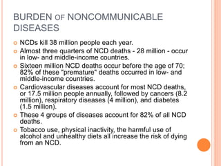 Prevalence of noncommunicable diseases in india | PPTX