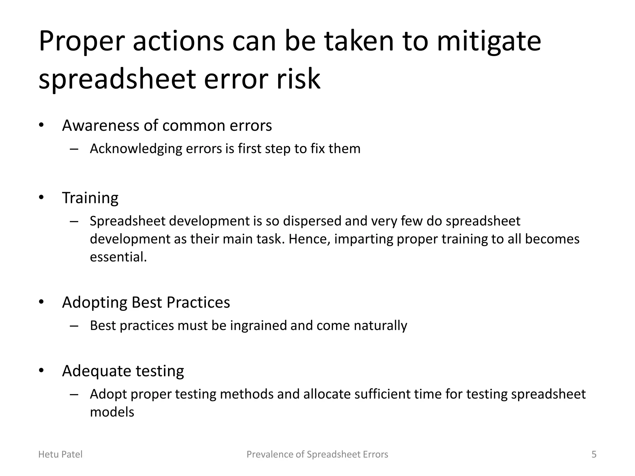 Prevalence Of Spreadsheet Errors | PPTX