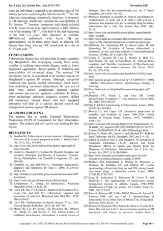 Prevalence of Tuberculosis: Present Status and Overview of Its Control ...