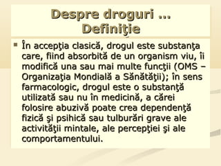 Prevenirea consumului de droguri | PPT