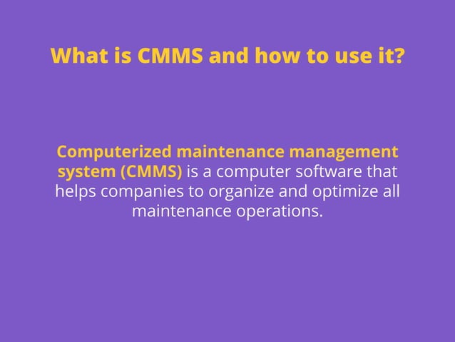 Preventative maintenance strategy with CMMS | PPT