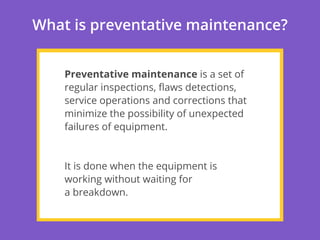 Preventative maintenance strategy with CMMS | PPT