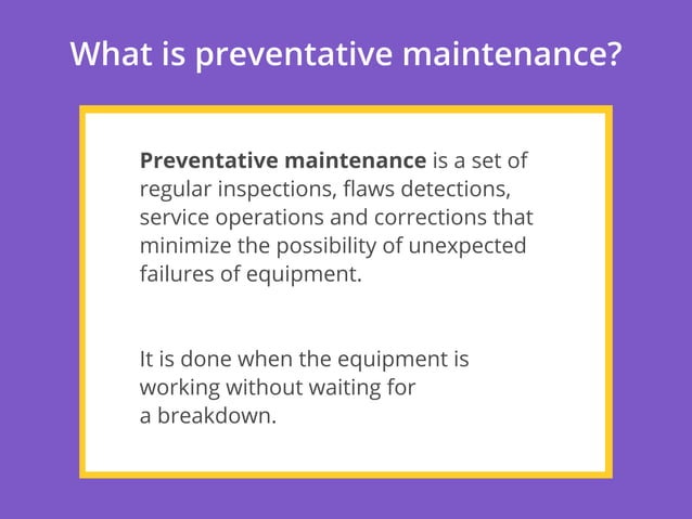 Preventative maintenance strategy with CMMS | PPT