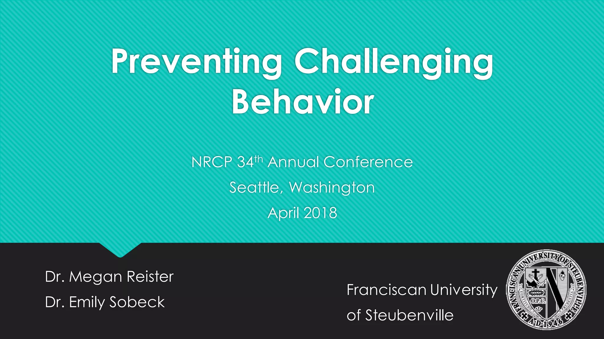 Session #44; Strategies for Preventing Problem Behavior | PDF