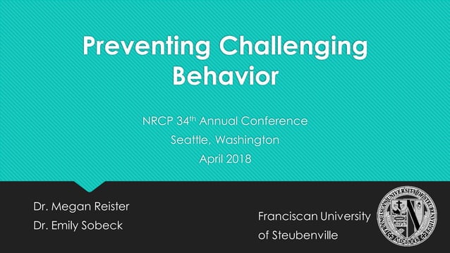 Session #44; Strategies for Preventing Problem Behavior | PDF
