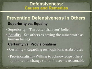 Preventig defensiveness | PPT