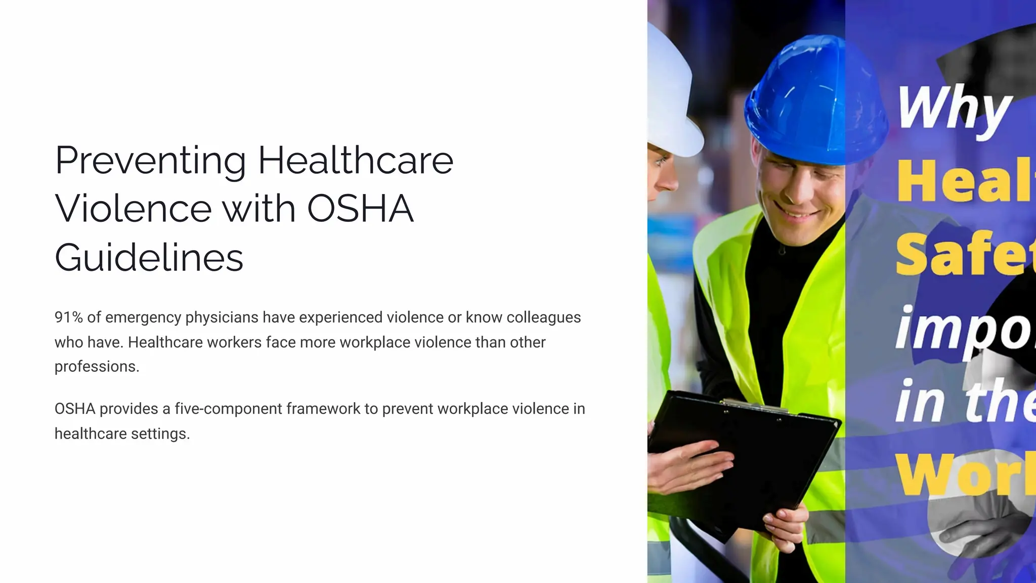 Preventing Healthcare Violence with OSHA Guidelines | PDF