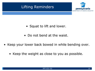 Preventing back injuries | PPT