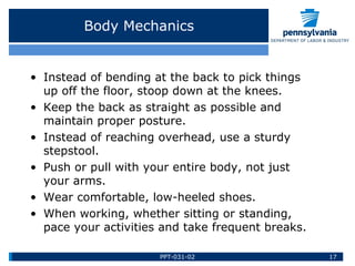Preventing back injuries | PPT | Injuries | Diseases and Conditions