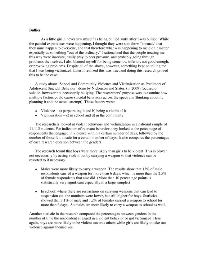 Preventing Bullying: Stopping the Cycle of Bullying | PDF