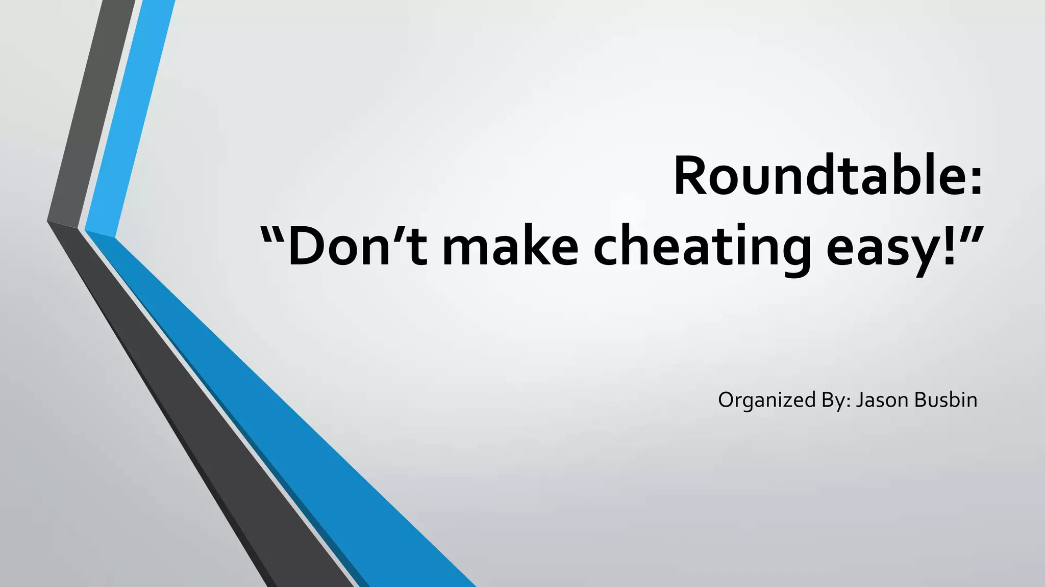 Preventing cheating | PPTX