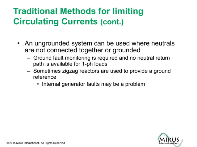 Preventing Circulating Current In Parallel Generator Applications Ppt