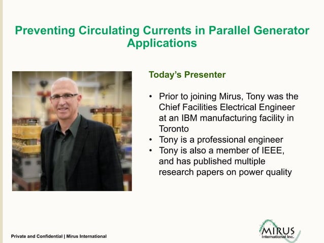 Preventing Circulating Current In Parallel Generator Applications Ppt