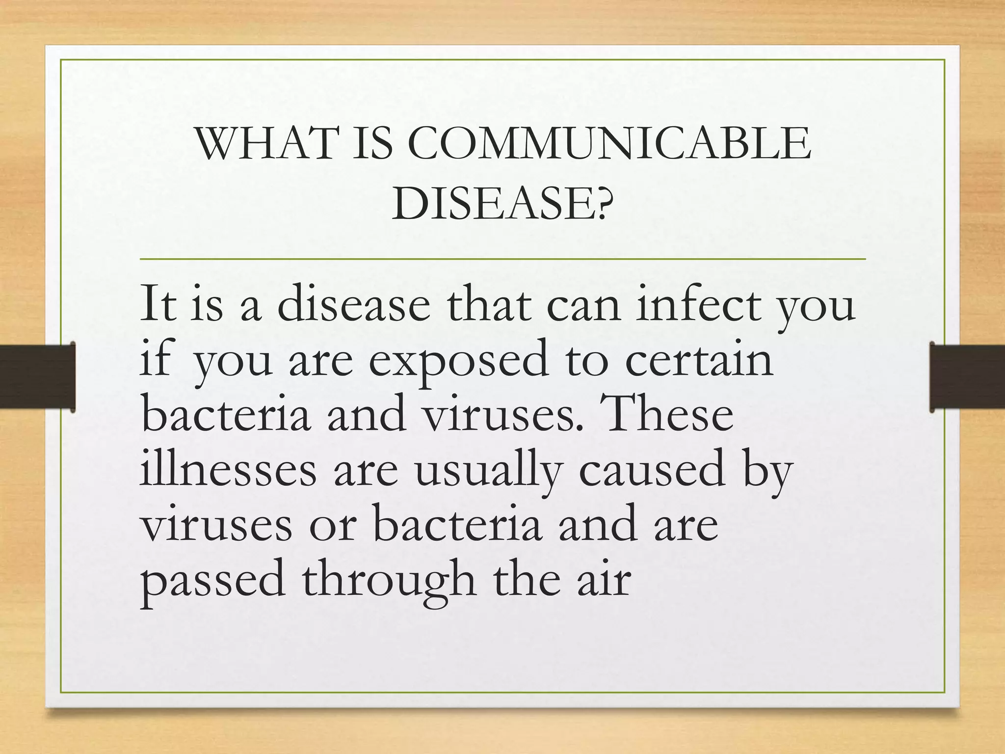 Preventing communicable diseases | PPT