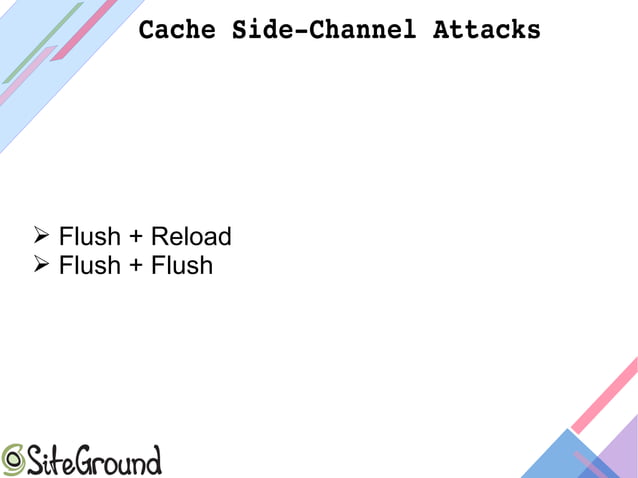 Preventing cpu side channel attacks with kernel tracking | PPT
