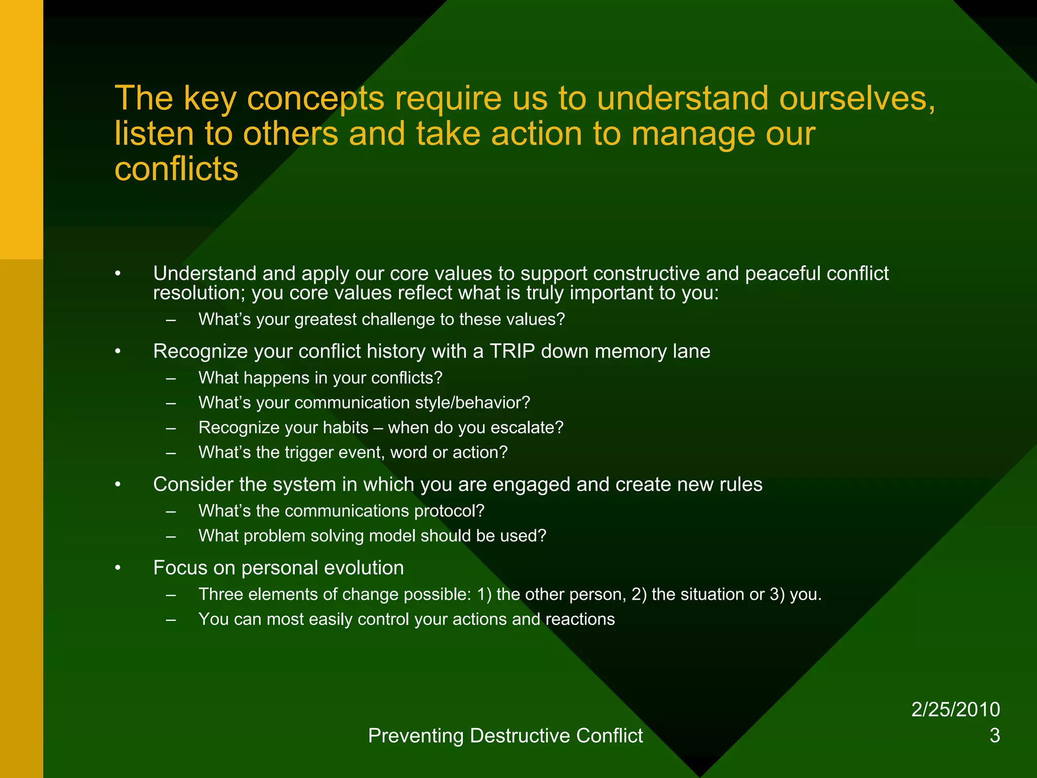 Destructive Conflict Prevention | PDF