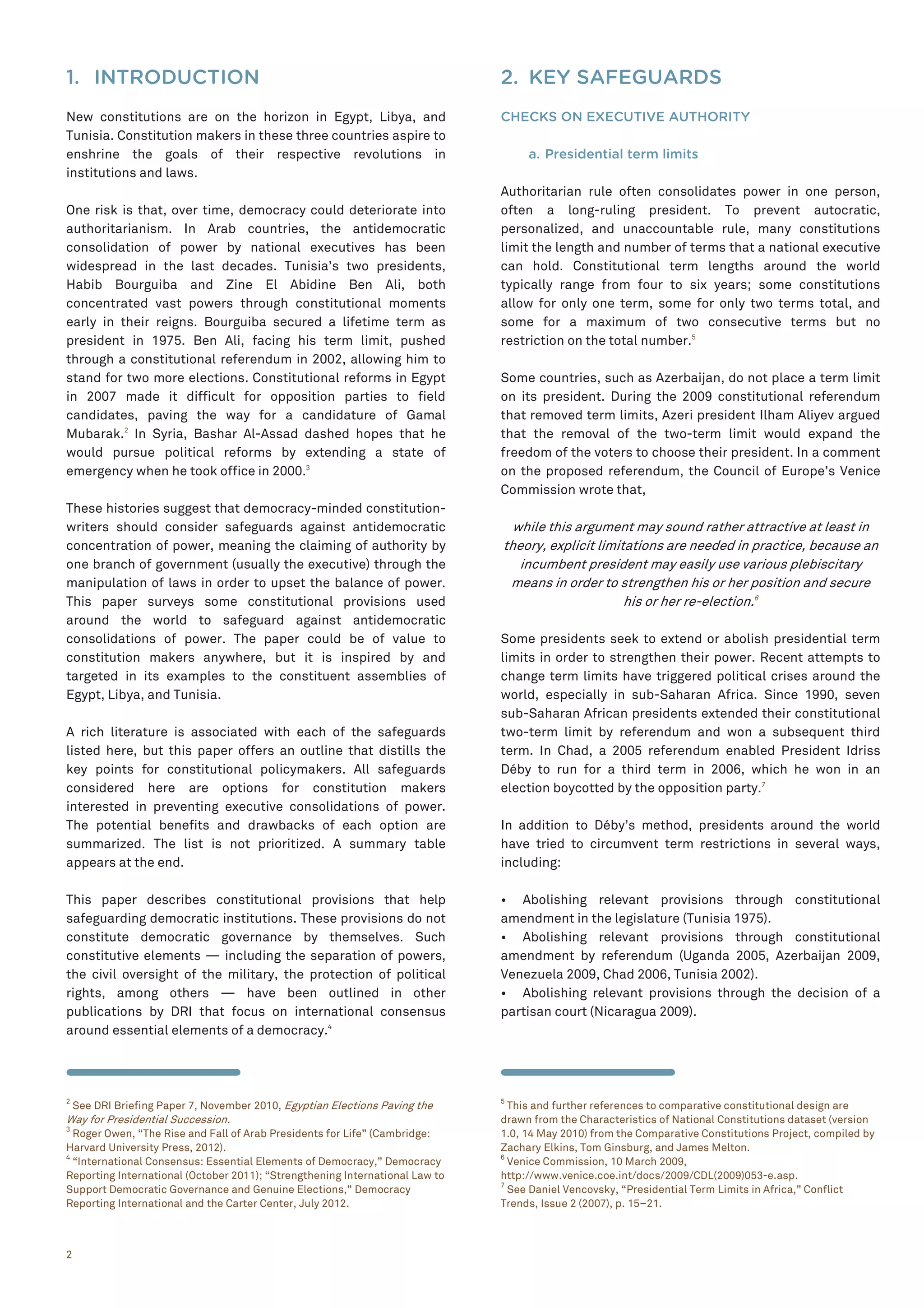 Preventing Dictatorship: Constitutional Safeguards Against ...