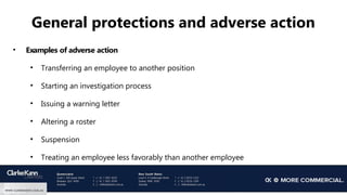 Preventing employment claims: Dealing with the Three Amigos: Unfair Dismissal, Adverse Action ...