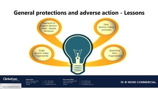 Preventing employment claims: Dealing with the Three Amigos: Unfair Dismissal, Adverse Action ...