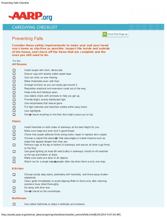 Preventing Falls Checklist preventing-falls-checklist