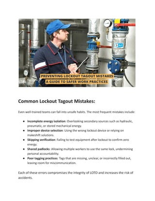 Preventing Lockout Tagout Mistakes_ A Guide to Safer Work Practices | PDF