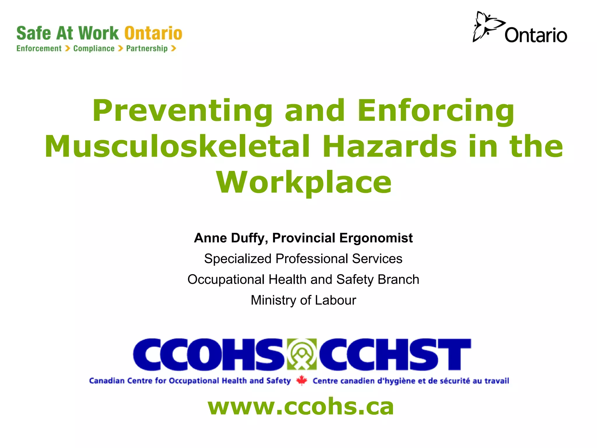 Musculoskeletal Hazards in the Workplace | PDF
