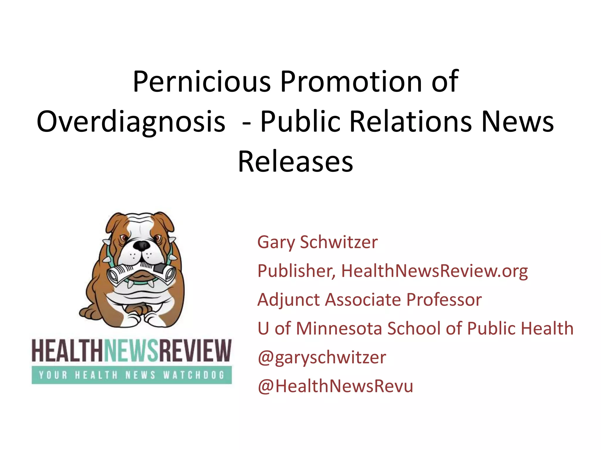 Preventing Overdiagnosis 2016 talk | PPT