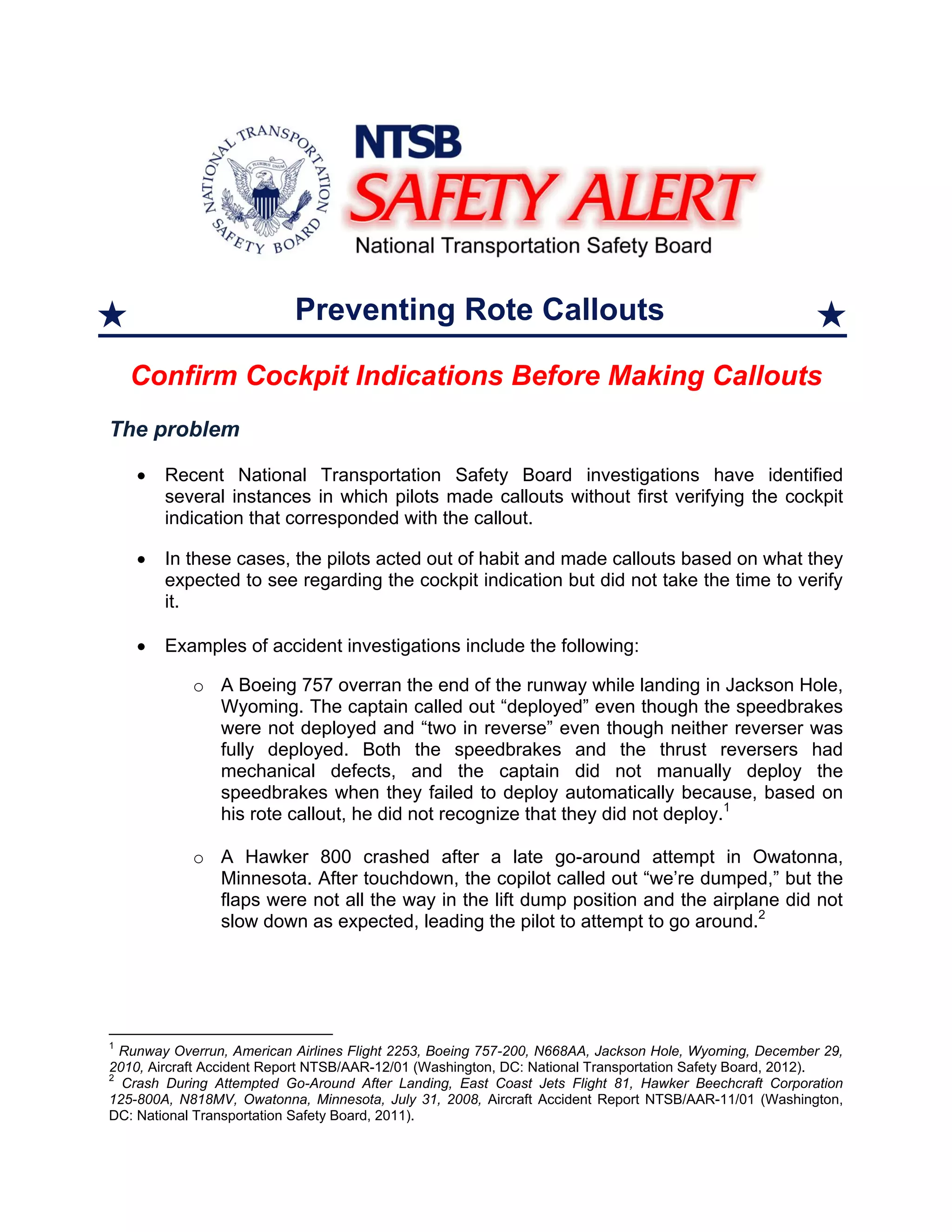 Preventing Route Callouts | PDF